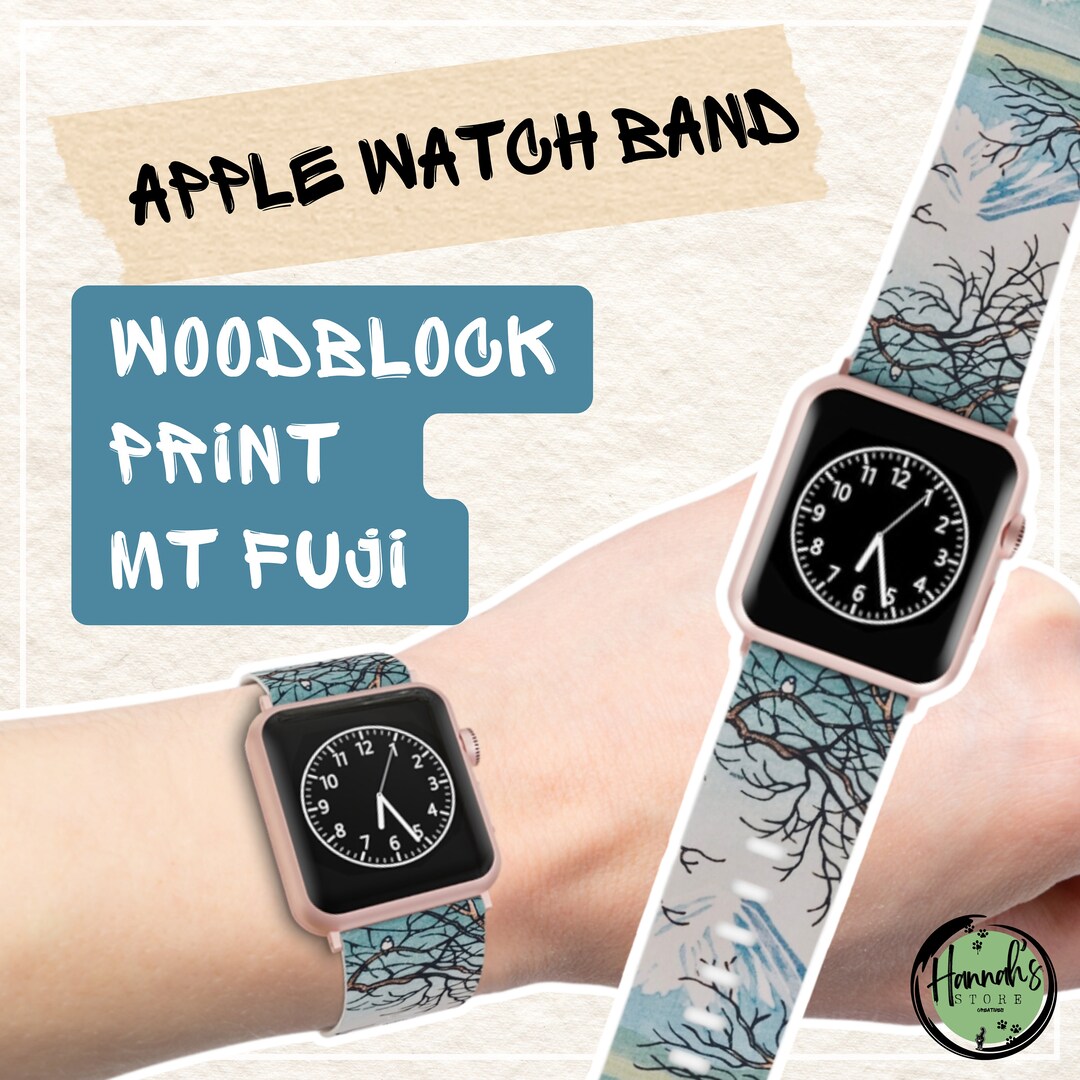 Japanese Ukiyoe Woodblock Print Mount Fuji Design Apple Watch Band all ...