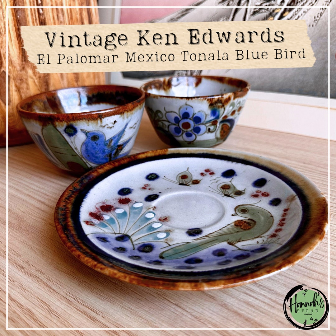 Vintage Ken Edwards Cups and Saucer, El Palomar Tonala Pottery, Hand ...
