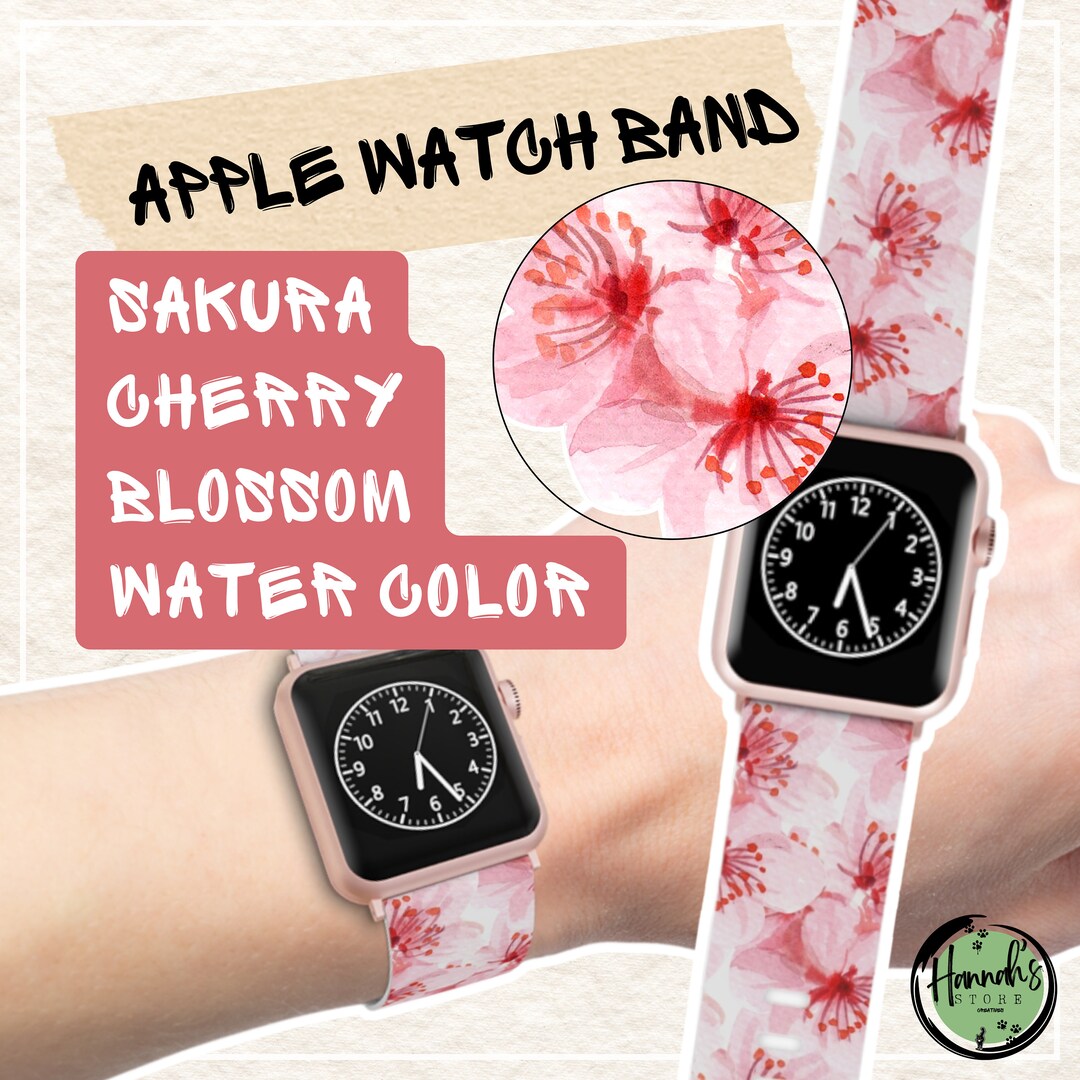 Water Color Sakura Japanese Cherry Blossom Apple Watch Band All Sizes ...