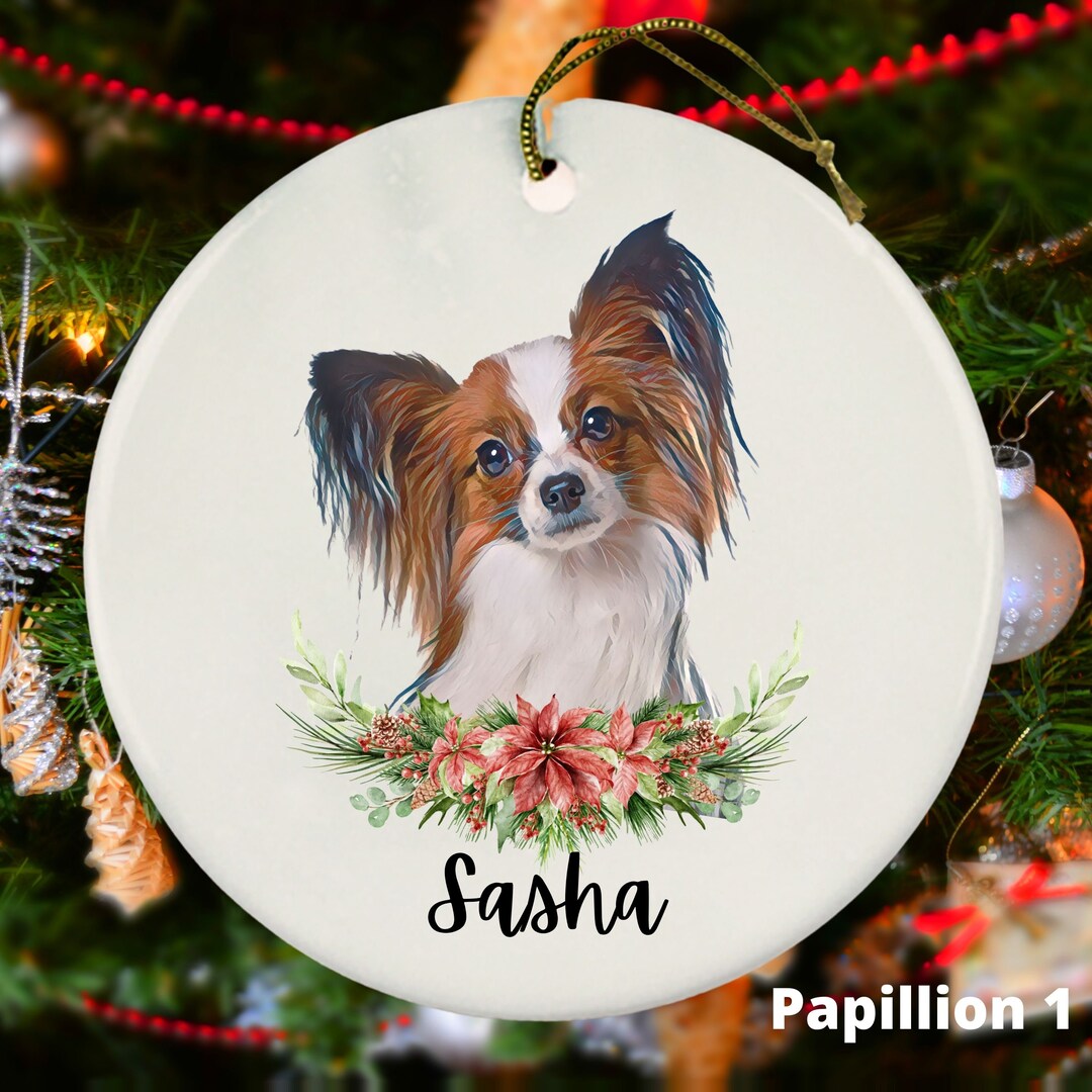 Papillon Christmas Ornament - Picture Options - Custom Dog Gift ...