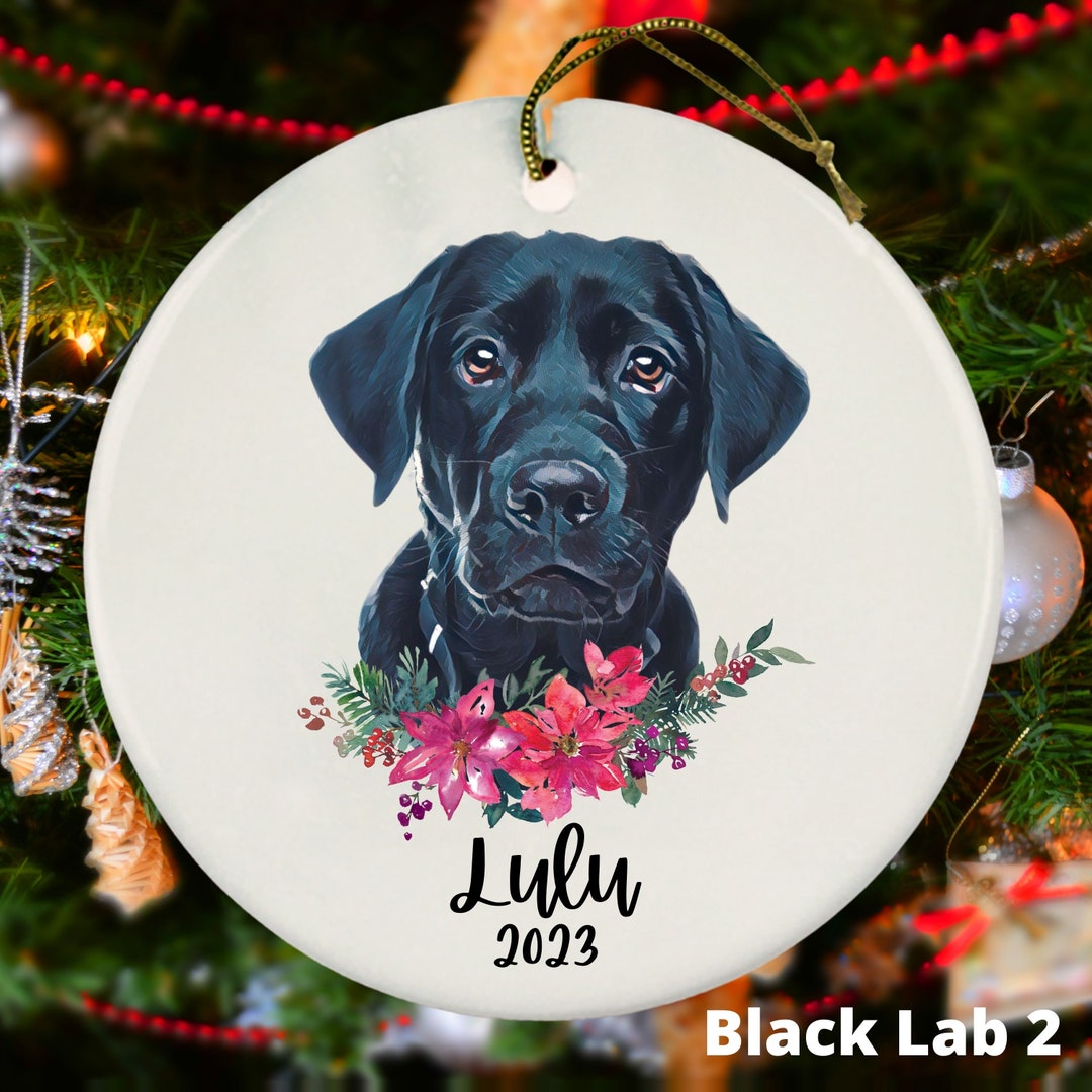 Black Labrador Retriever Puppy Christmas Ornament - Lab - Picture ...