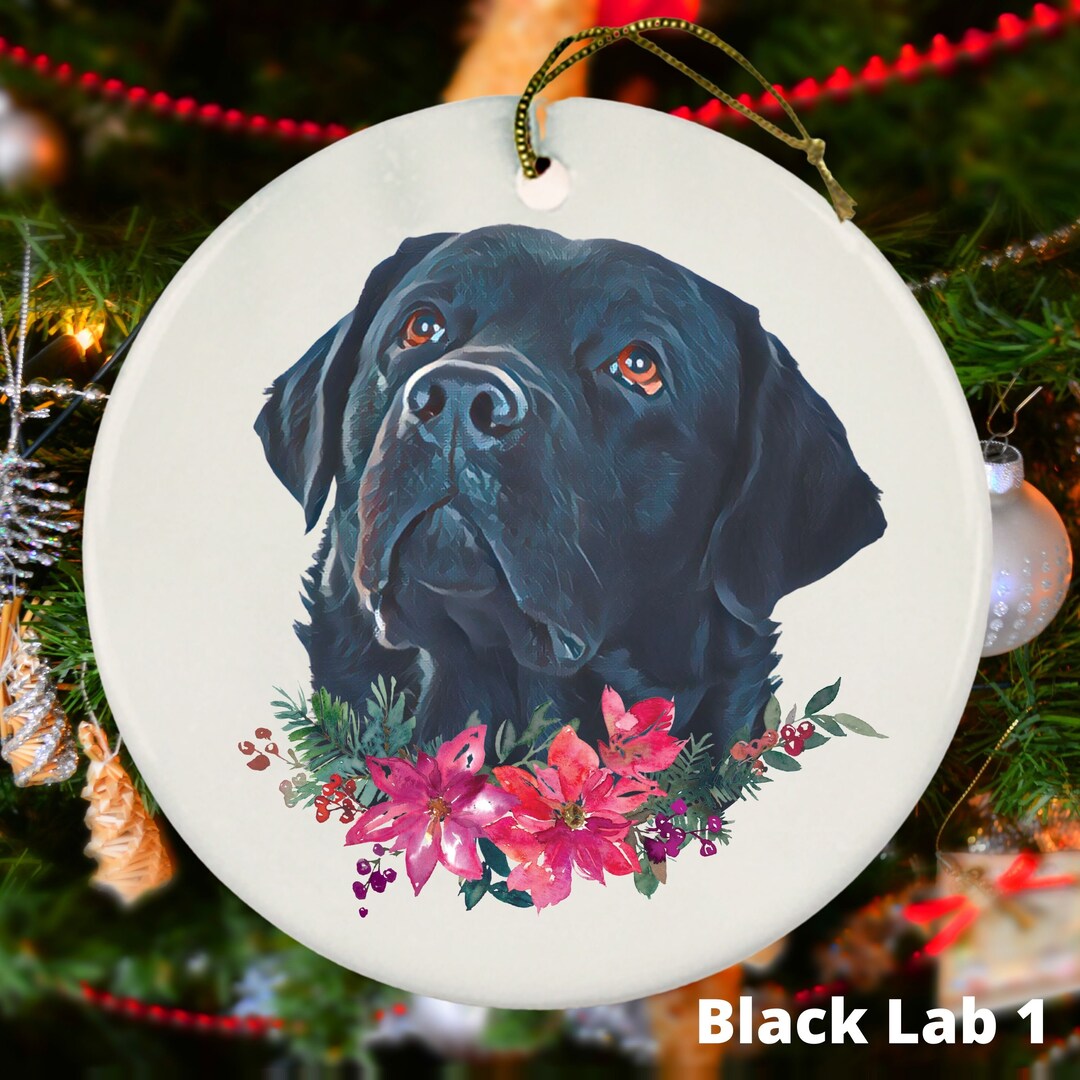 Black Labrador Retriever Christmas Ornament - Lab - Picture Options ...