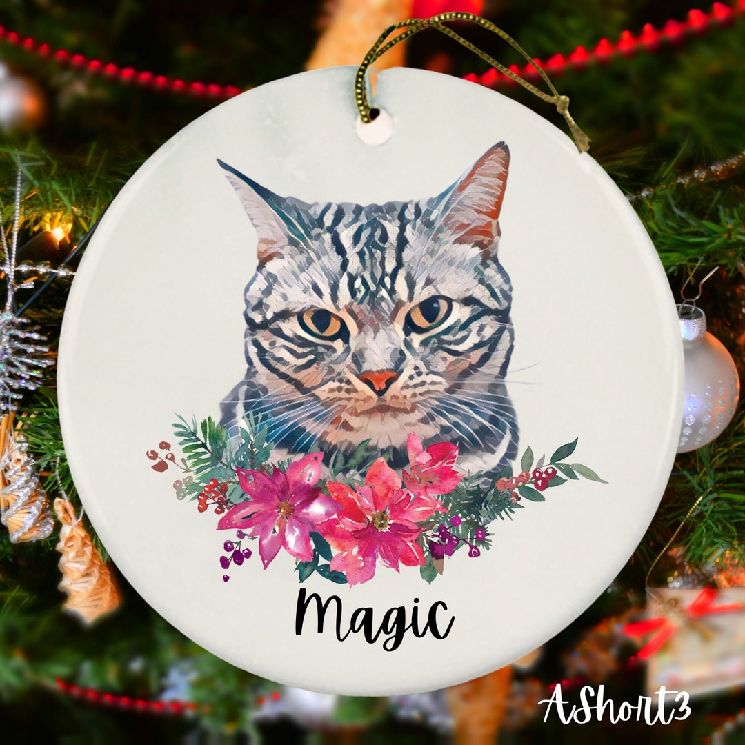 Custom Cat Christmas Ornament Made From Your Cat's Picture - Work With ...