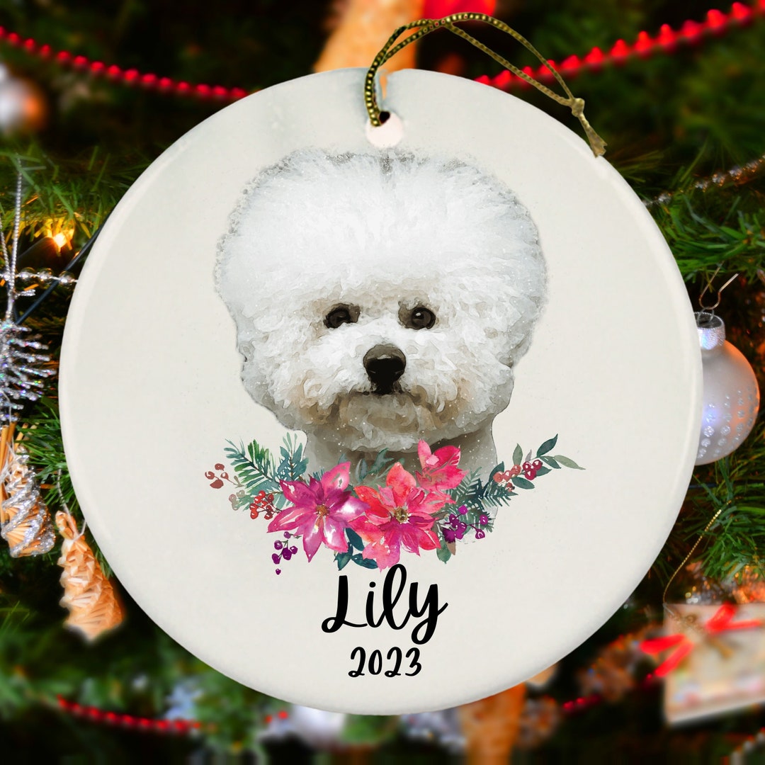 Bichon Frise Christmas Ornament - Bichon - Picture Options - Custom Dog ...