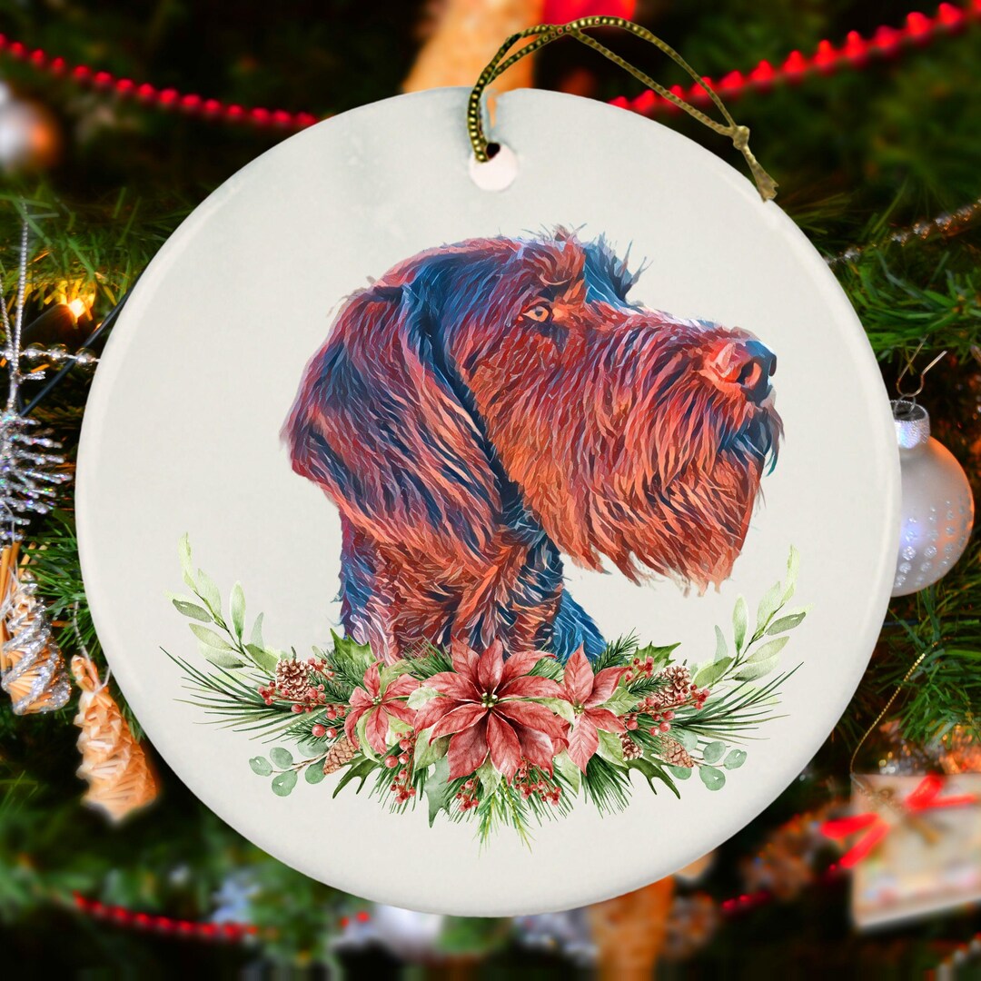 German Wirehaired Pointer Christmas Ornament - Pointer - Watercolor ...