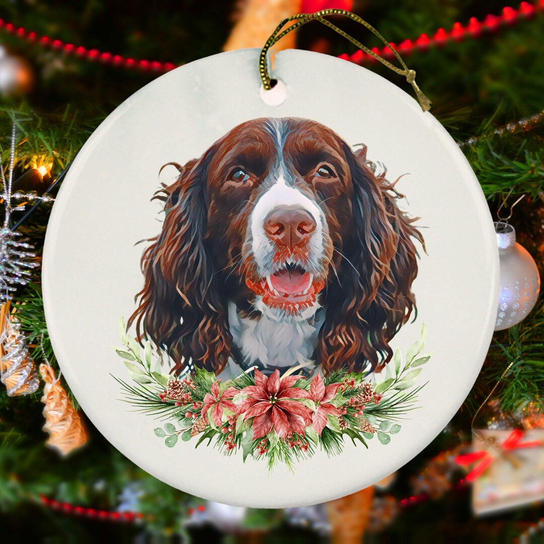English Springer Spaniel Christmas Ornament - Springer - Watercolor ...