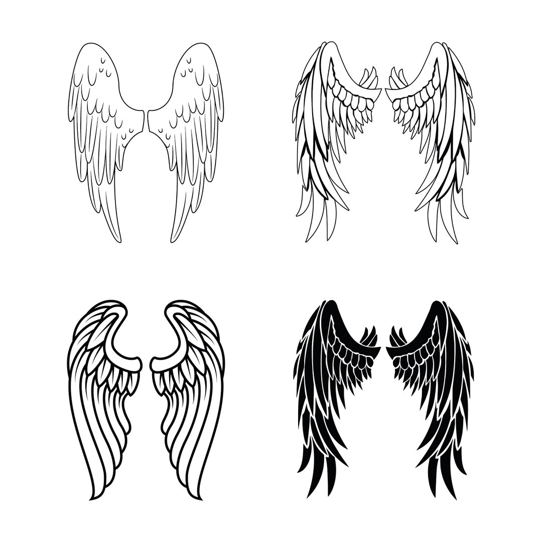 Angel Wings Svg, Angel Svg, Wings Svg, Wing Shape,angel Wings Clipart ...