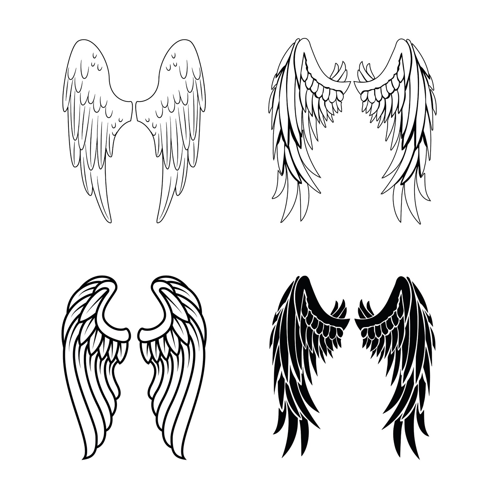 Angel Wings Svg, Angel Svg, Wings Svg, Wing Shape,angel Wings Clipart ...