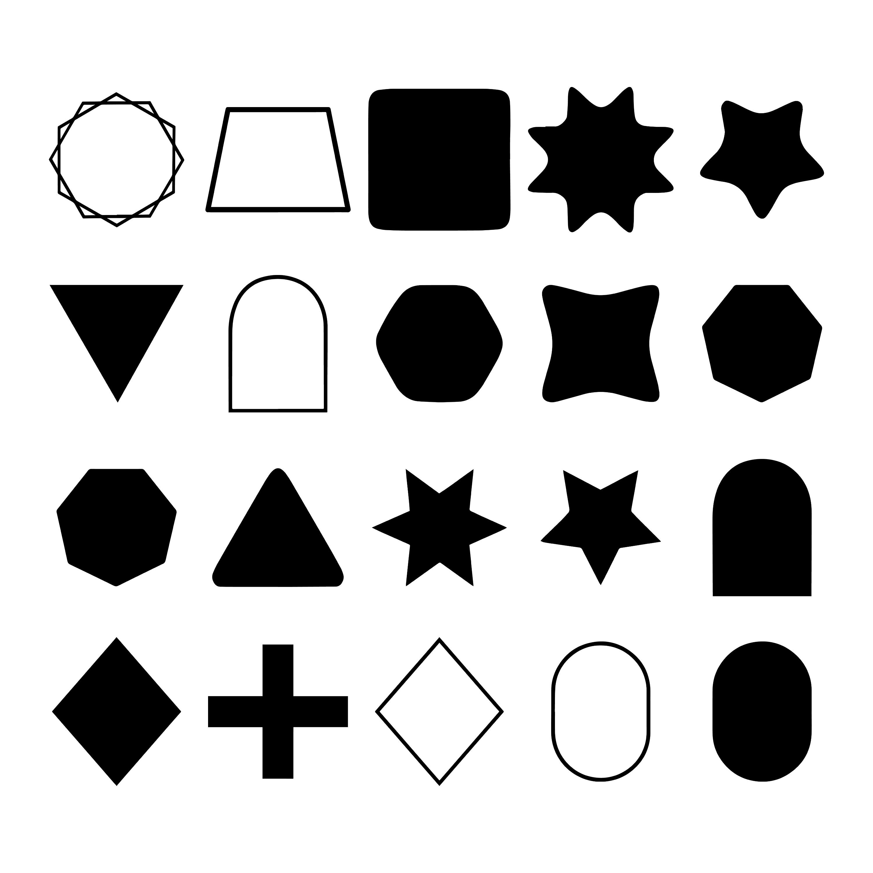 GEOMETRIC SHAPES Svg Basic Shape CRICUT Banner Svg Star Arrow Heart ...