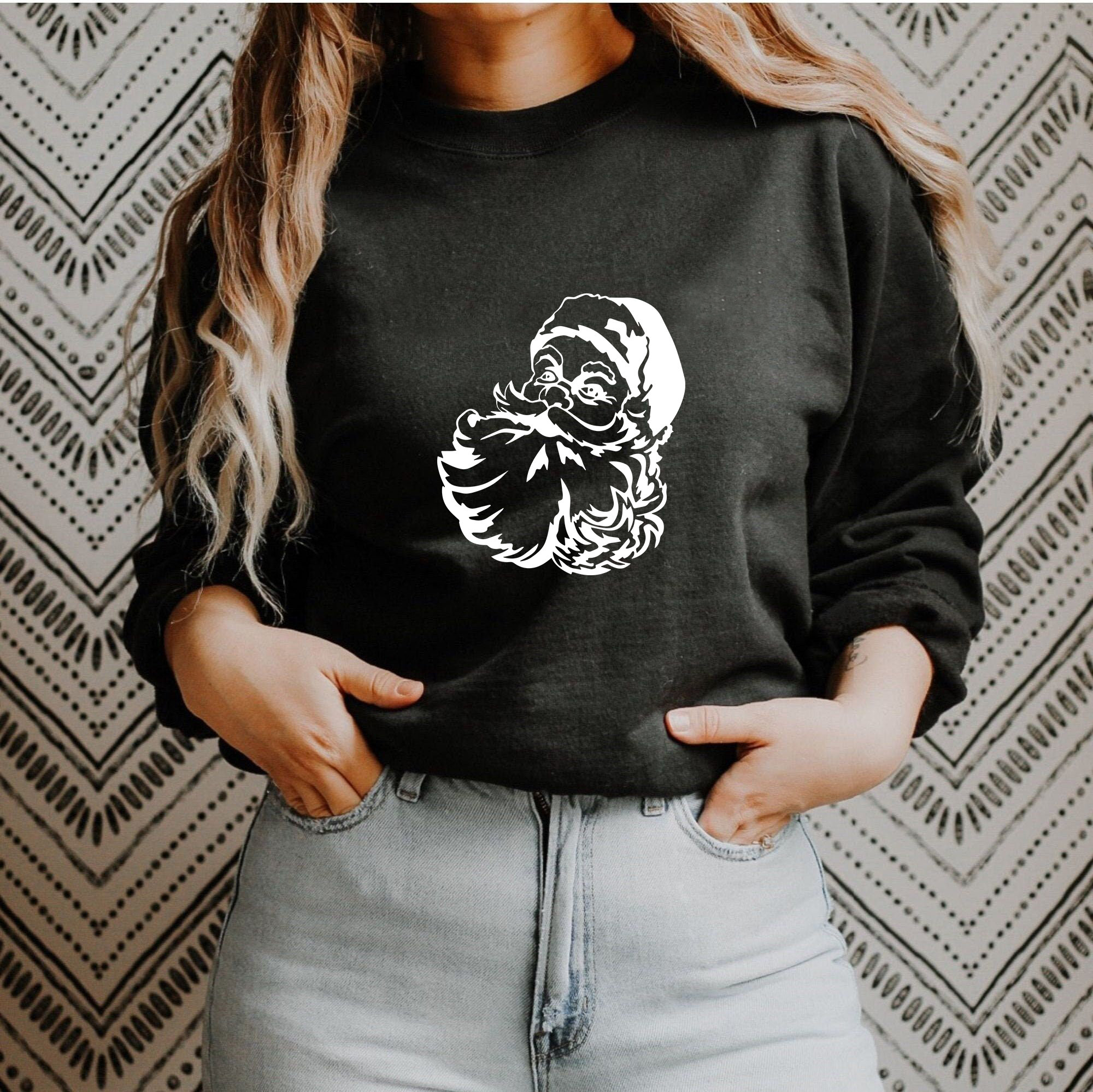 Vintage Santa Svg, Old School Father Christmas, Santa Face Svg ...