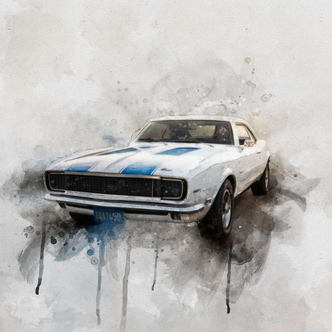 Custom Car Portrait Personalized Watercolor Car Painting Car Guy Gift ...