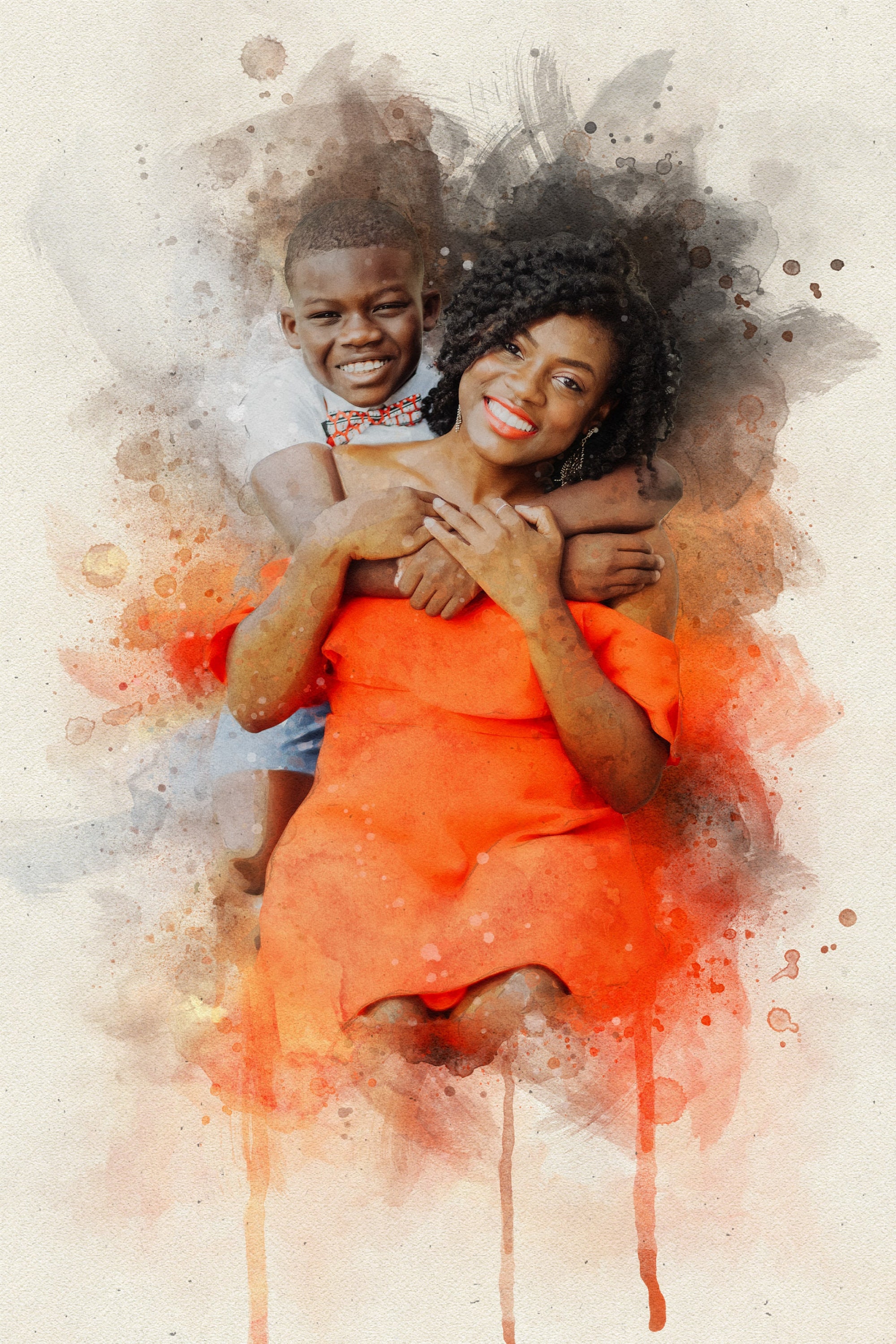 Custom Mother Daughter Illustrationmom Daughter Personalized - Etsy