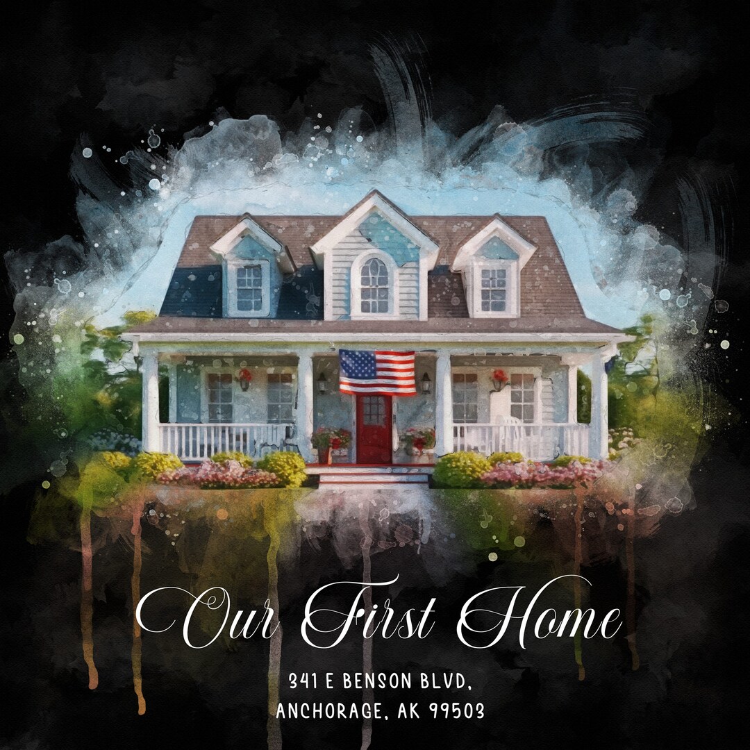 Newhome Housewarming Gift , Custom House Portrait Print , Watercolor ...