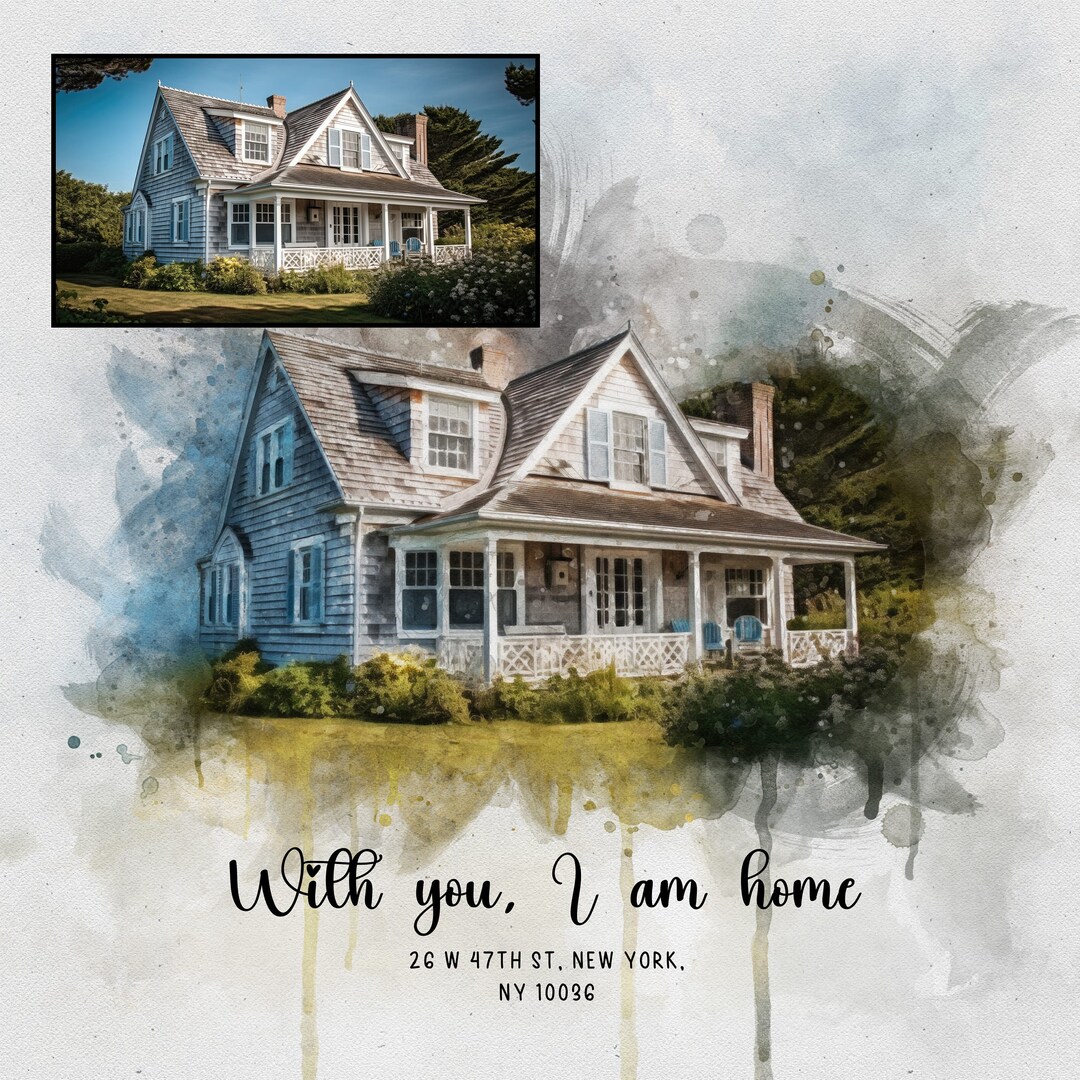 Home Portrait, House Painting, Housewarming Gift, Our First Home Sign ...