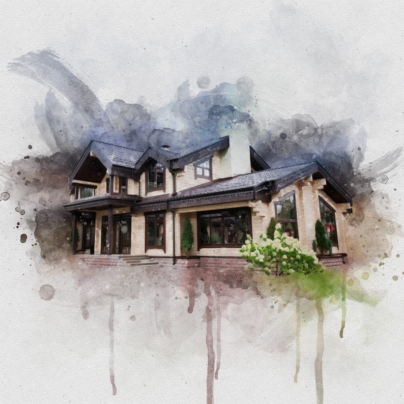 Home Portrait, House Painting, Housewarming Gift, Our First Home Sign ...