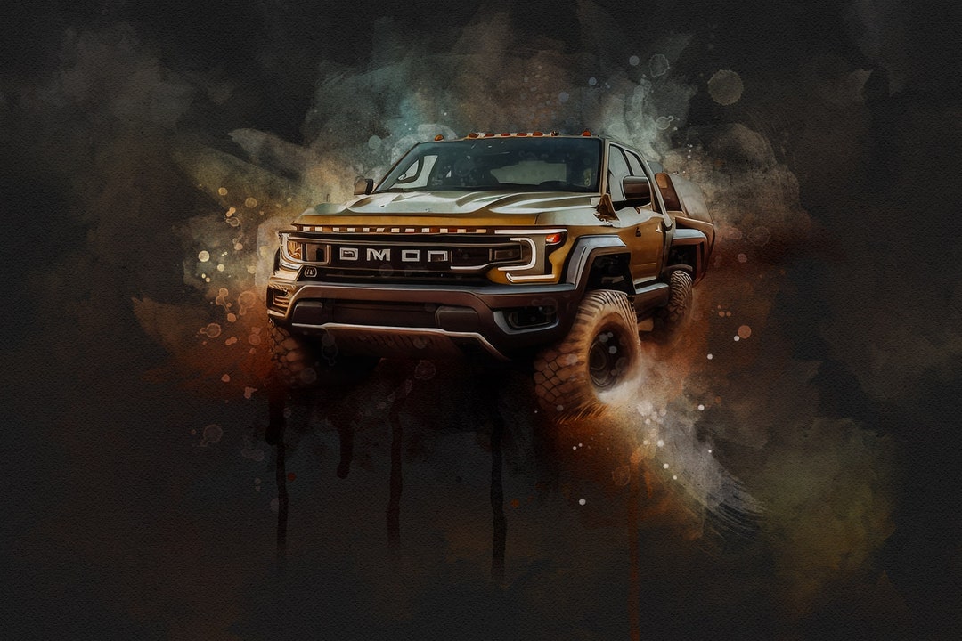 Truck Custom Watercolor Portrait, Truck Painting From Photo ...