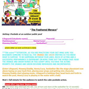Skit Script - the Feathered Menace - Etsy