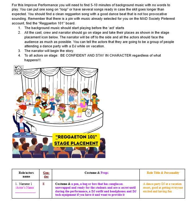 Group Improv Skit - Reggaeton 101 - Etsy