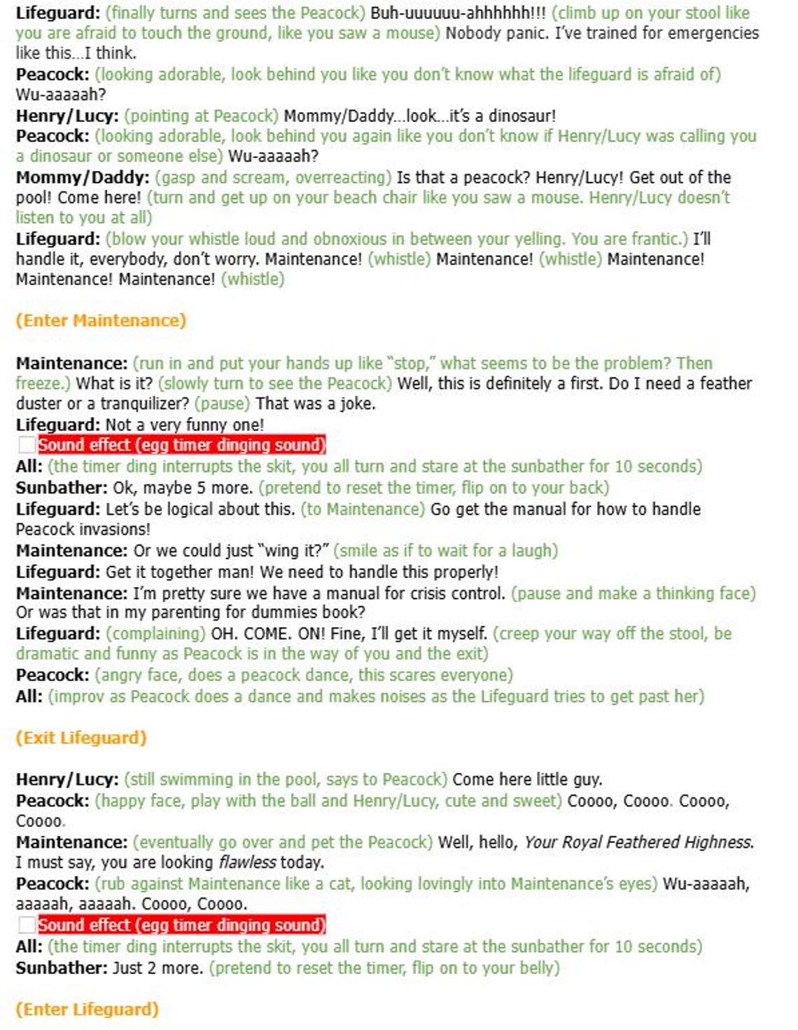 Skit Script - the Feathered Menace - Etsy