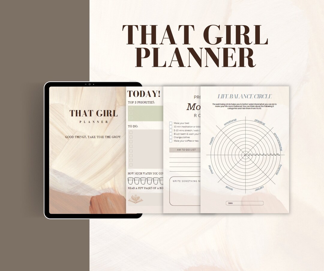 THAT GIRL Planner Undated Digital Planner Daily, Weekly & Monthly ...