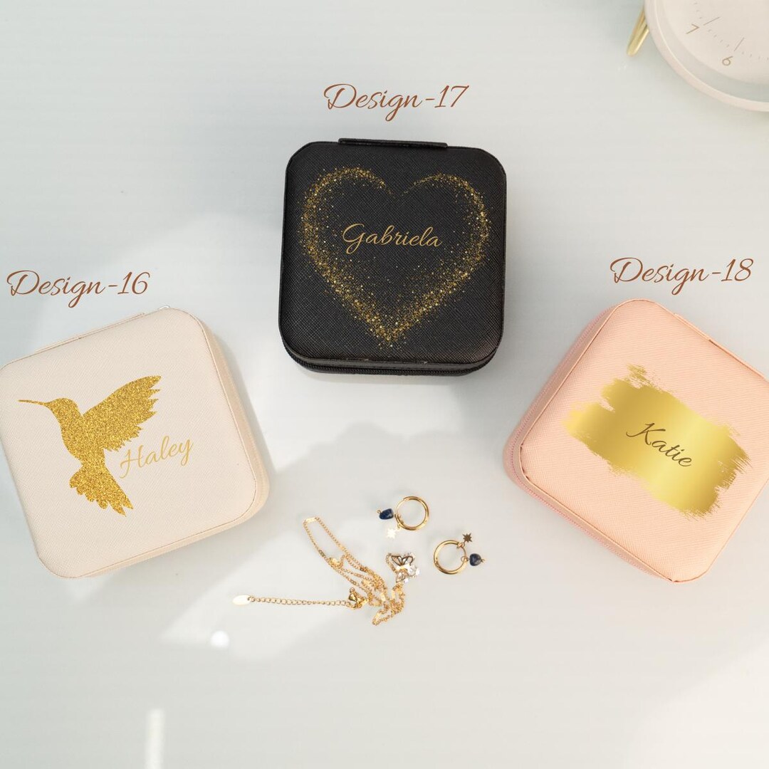 Personalized Jewelry Boxes, Gold Design Jewelry Box, Jewelry Organizer ...