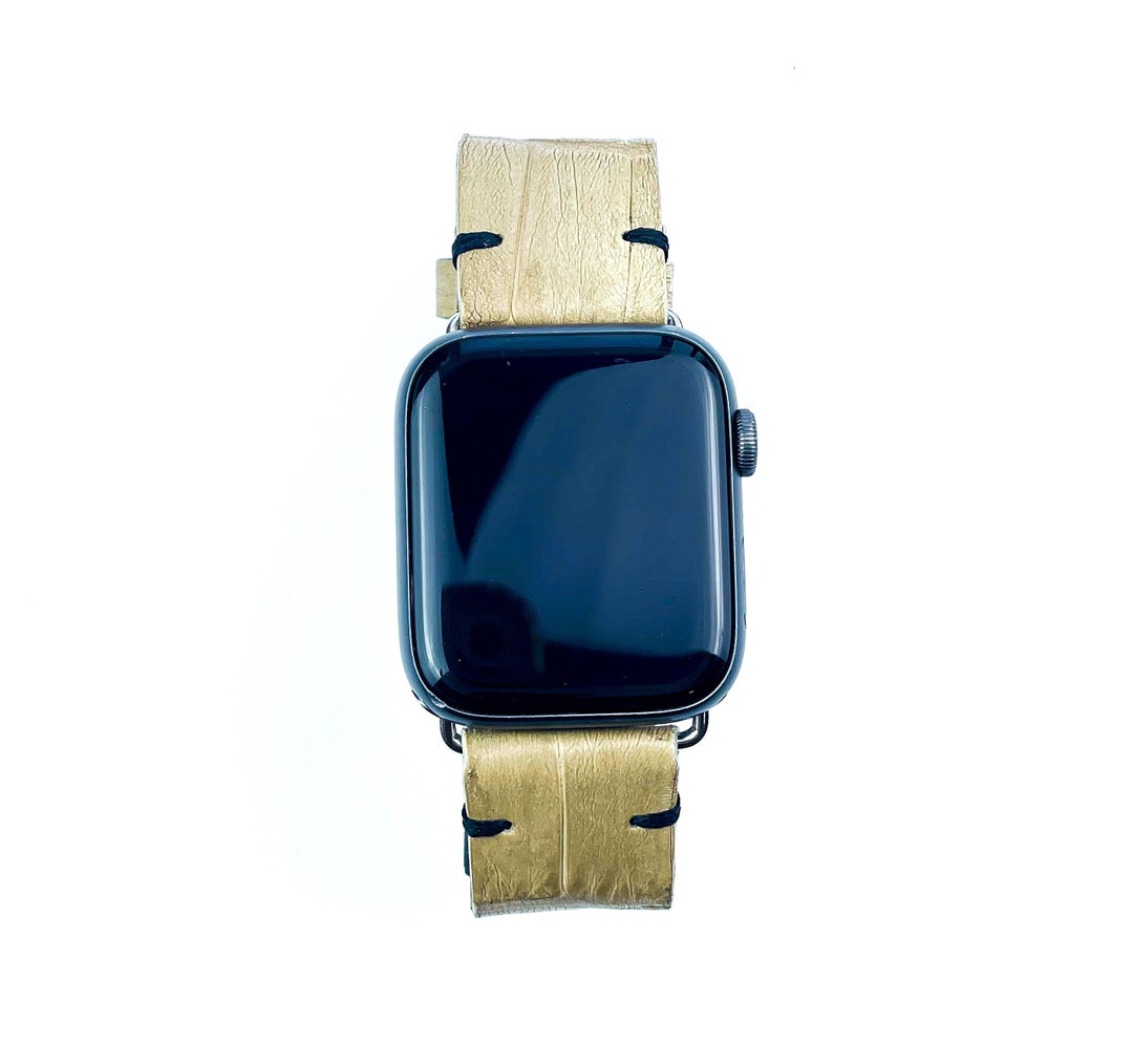 Alligator Apple Watch 7 Leather Band Gator Leather AW 6 Series Strap ...