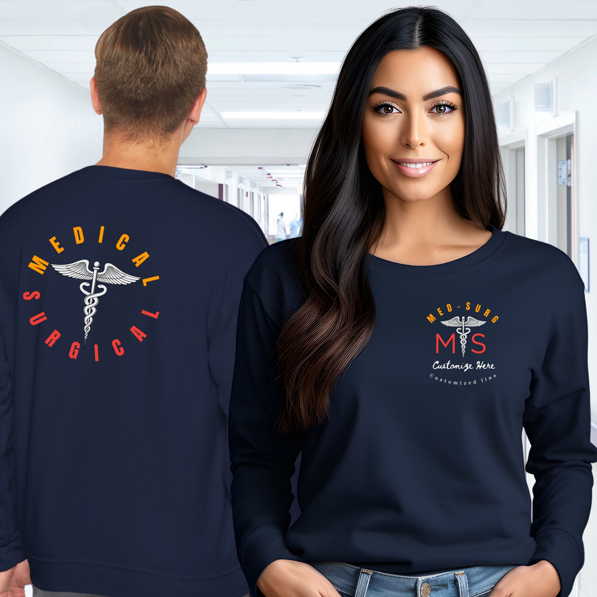 Custom Medical Surgical, Med Surg Nurse, Long Sleeve Unisex Shirt ...