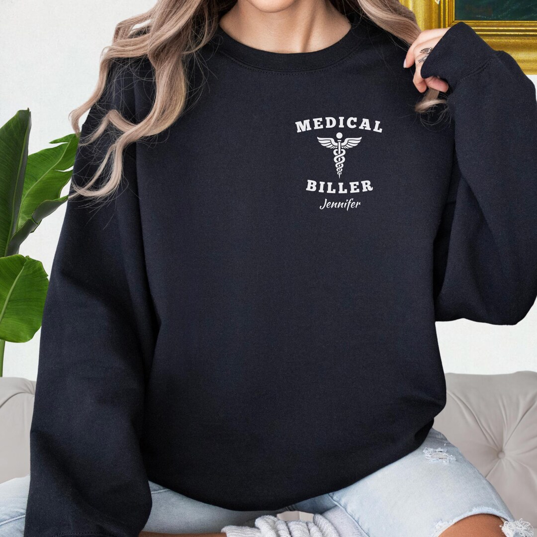 Personalized, Medical Biller Shirt: White Font and Caduceus, Billing ...