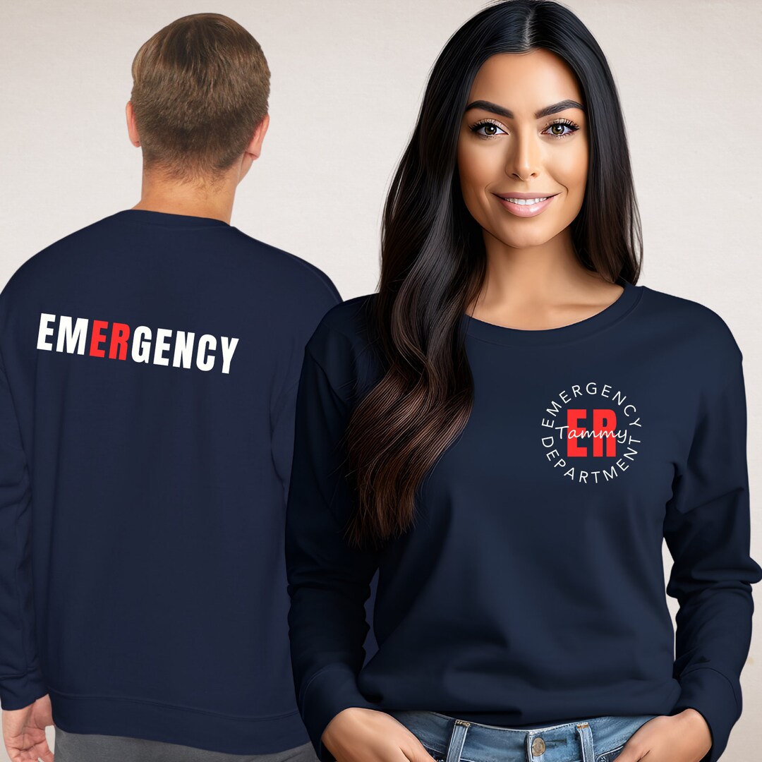 Custom Emergency Nurse Shirt ER Nurse Long Sleeve Shirt Personalized ...
