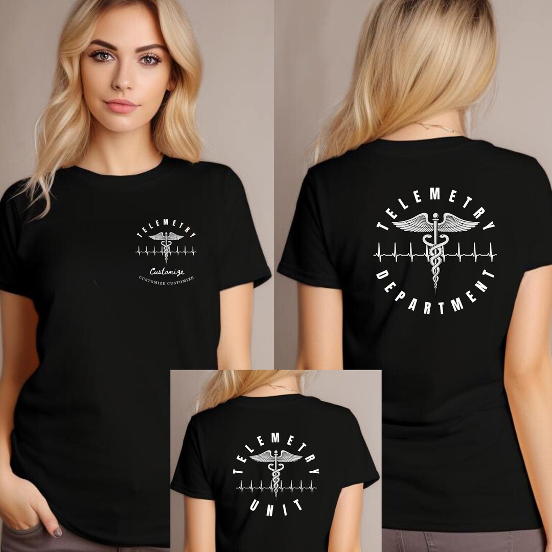 Custom Tele, Telemetry, Custom Nurse Shirt, Black White Graphics ...