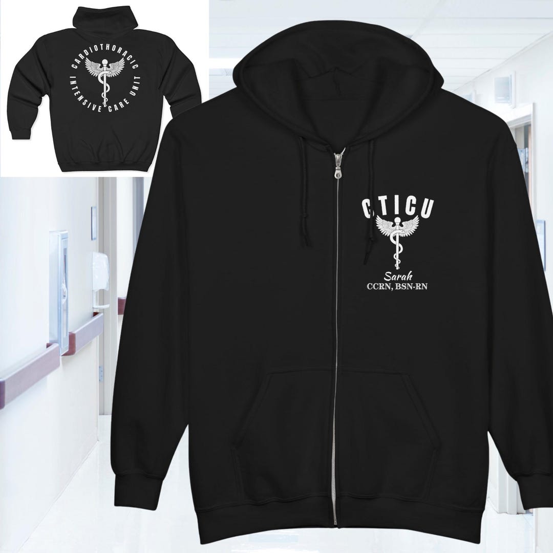 Custom CTICU Shirt: Caduceus Graphic, Personalized Option, Jacket ...
