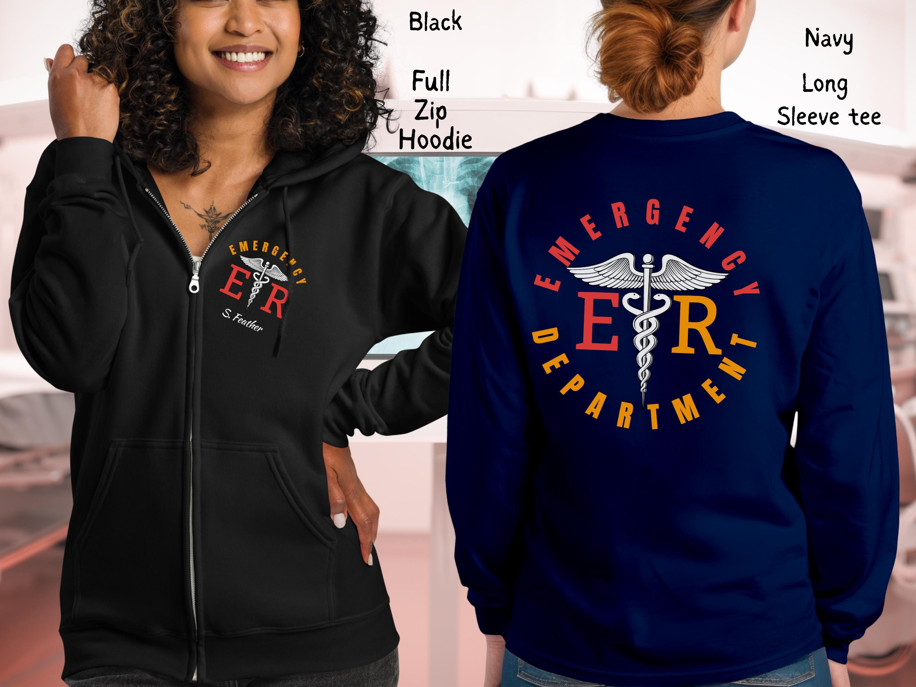 Custom Emergency Department Shirt: Personalized Red Graphic ER Nurse ...