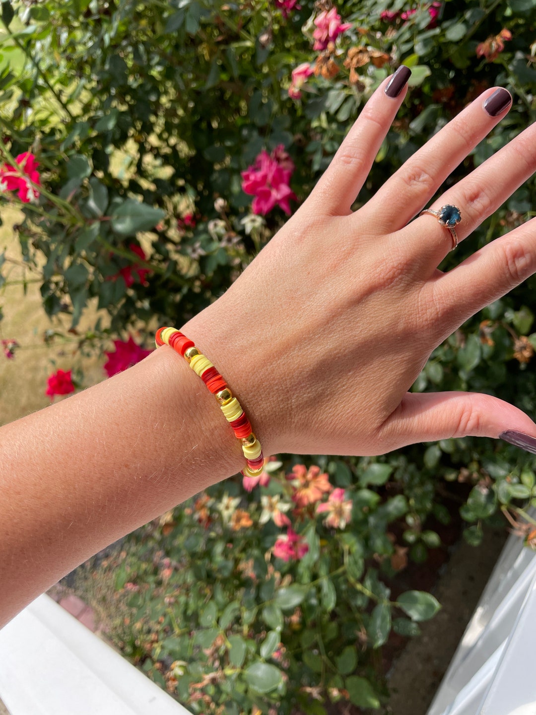 Clay Bead Bracelet Fall Colors - Etsy
