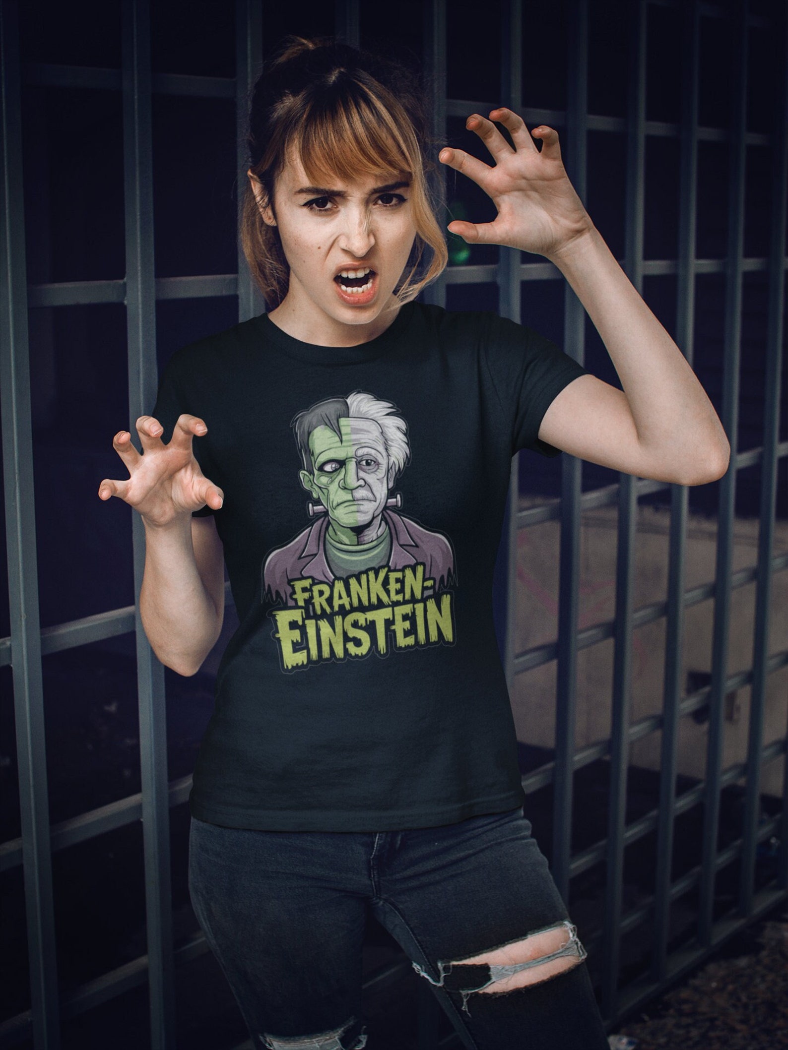Franken-einstein: A Quirky Fusion of Frankenstein and Albert Einstein, Halloween, Science, Trick ...