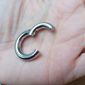 Heavy LARGE Gauge Hinged SEGMENT Ring Smooth PA Prince Albert Good ...