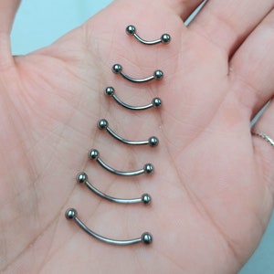 Implant Grade Titanium Eyebrow Bar Septum Piercing Ring 16g 1.2mm ...