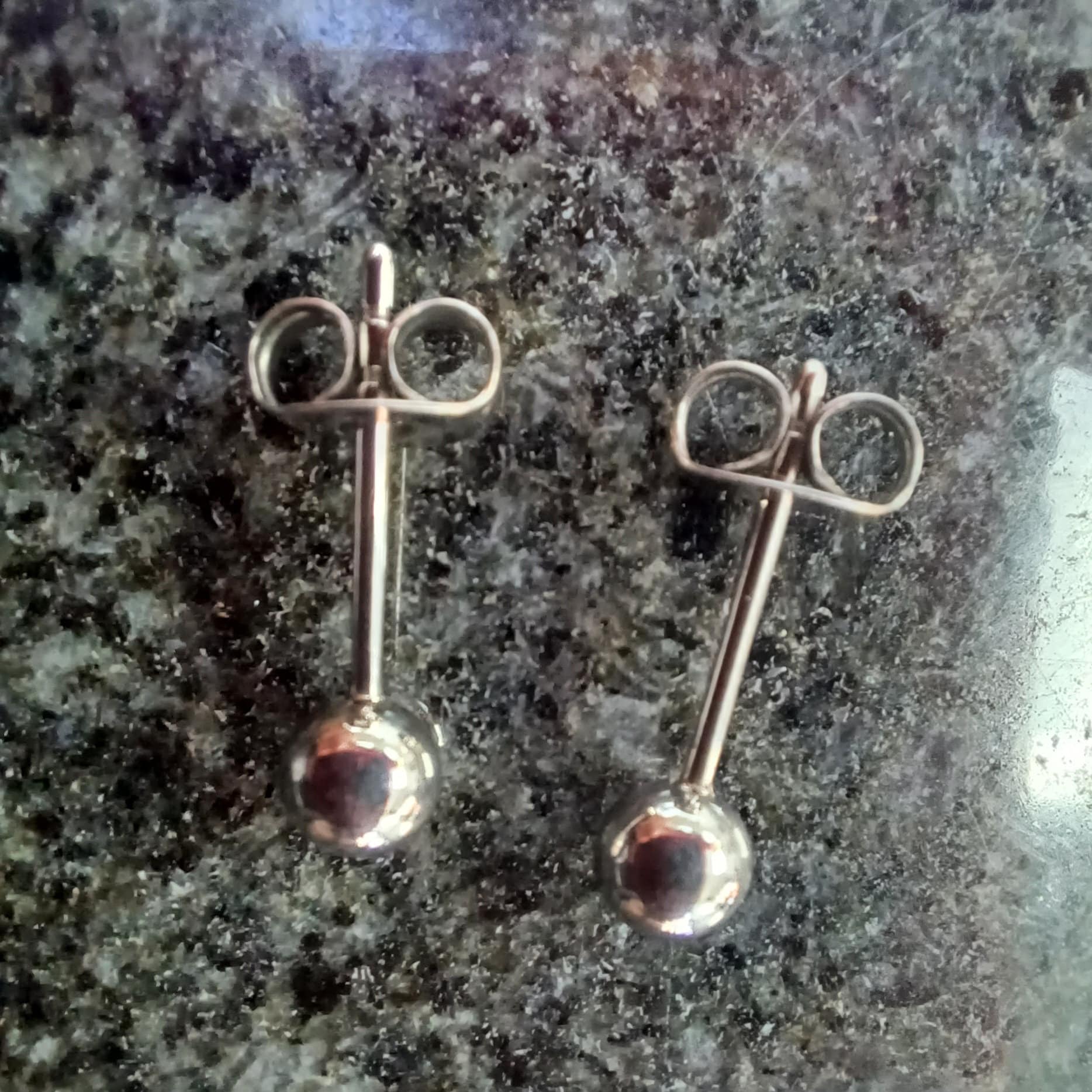 Beautiful Implant Grade Titanium Ball Earrings Pair Studs Gold or ...