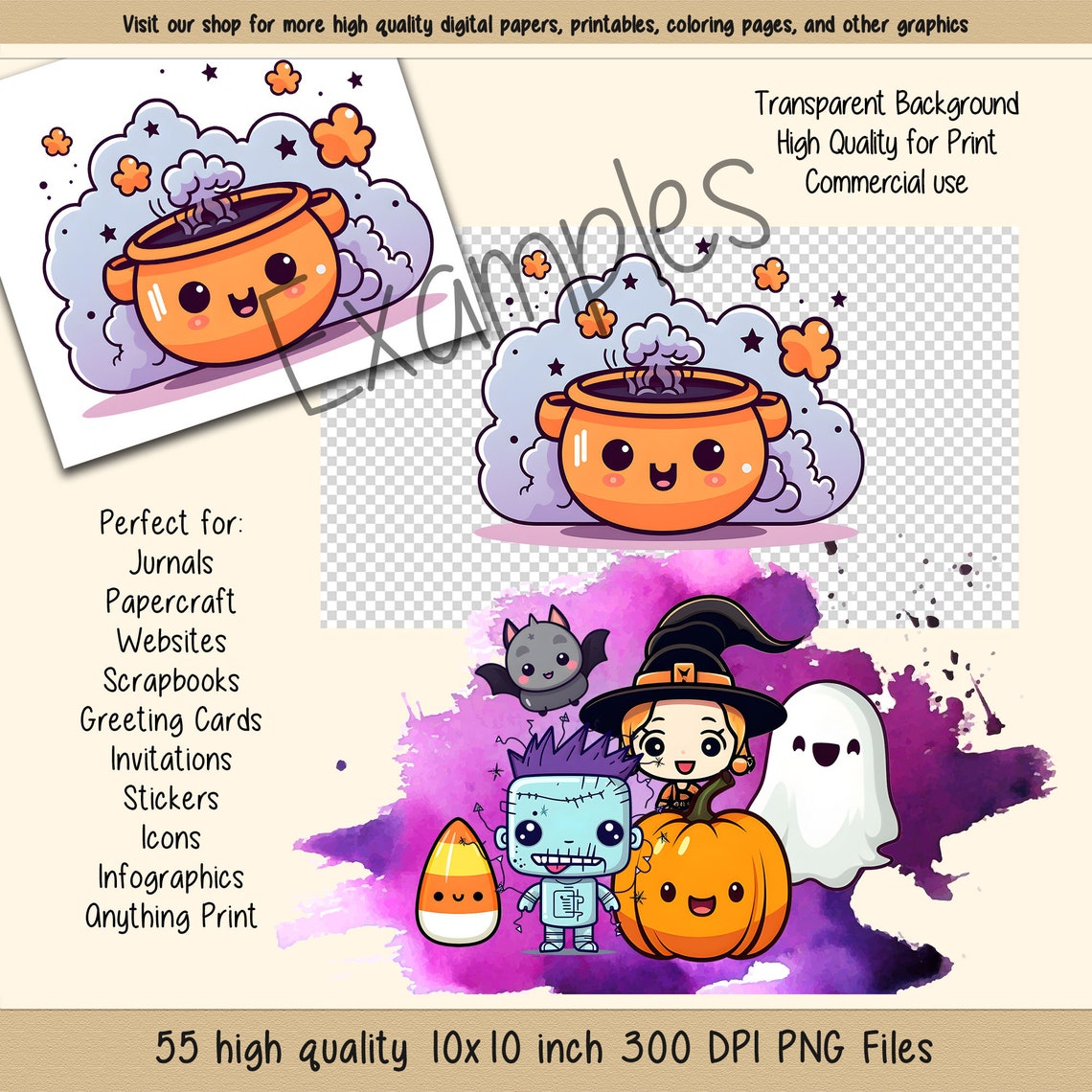 Kawaii Halloween Clip Art - Etsy