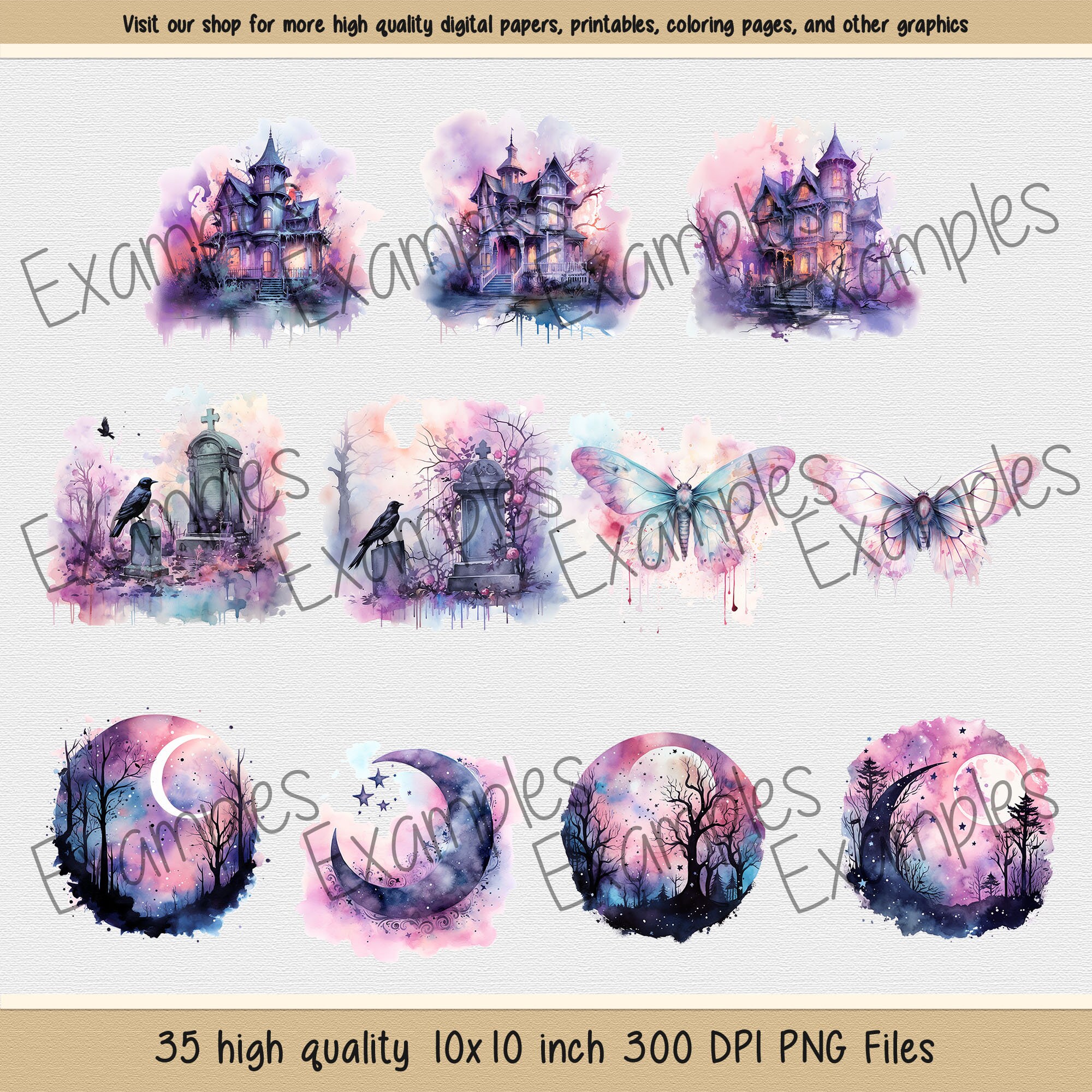 Pastel Halloween Clipart Pack 35 Pngs 300 DPI - Etsy