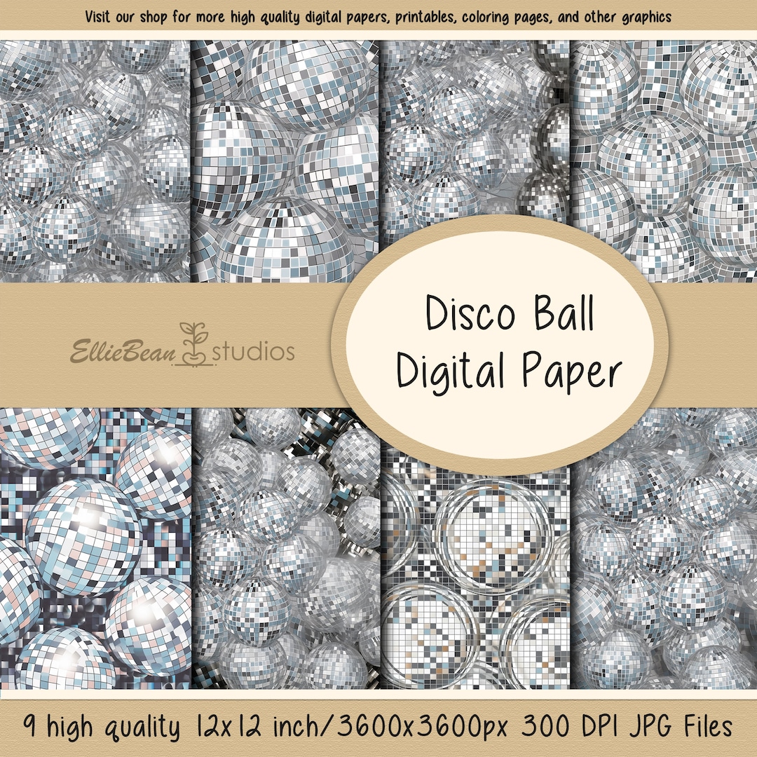 Disco Ball Digital Paper (mirror Ball) for Commercial Use - Etsy