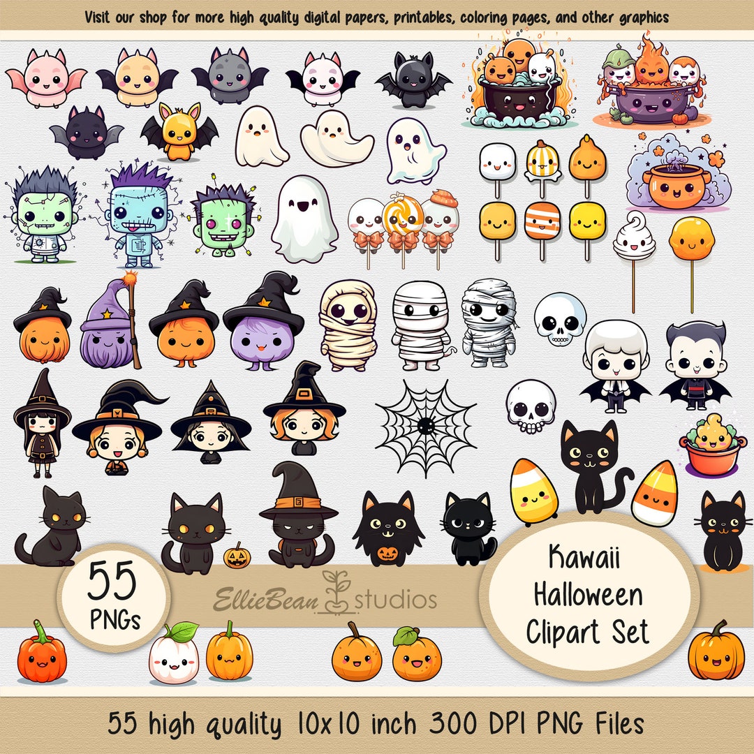 Kawaii Halloween Clip Art - Etsy