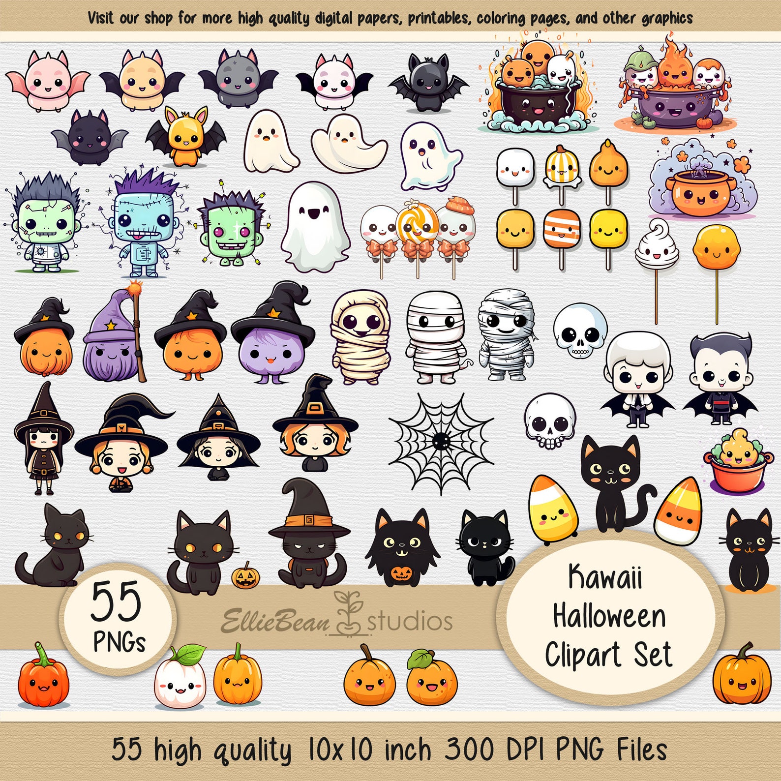 Kawaii Halloween Clip Art - Etsy
