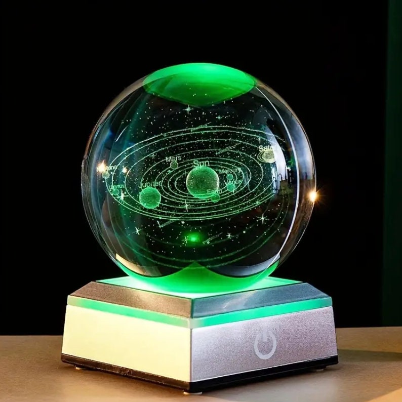 3D Solar System Model Crystal Ball - Etsy