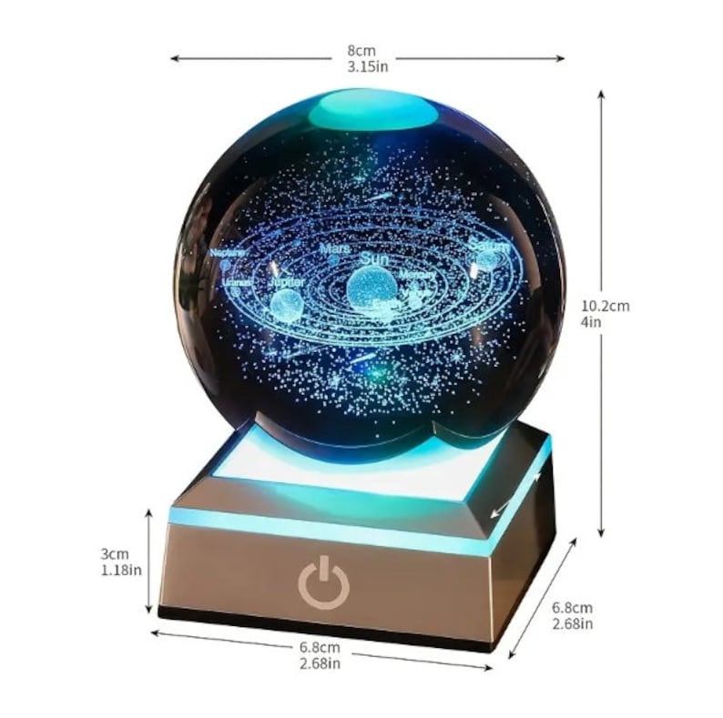 3D Solar System Model Crystal Ball - Etsy