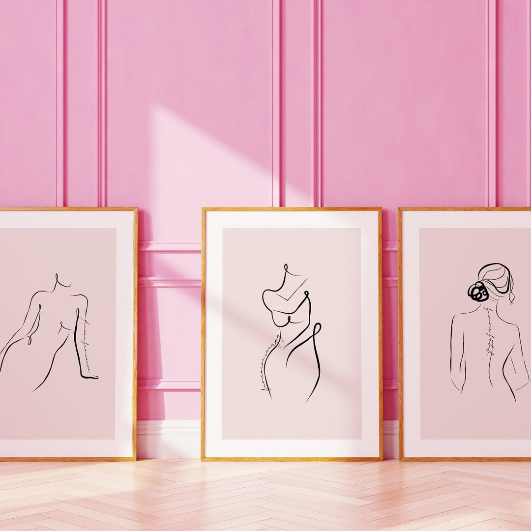 Divine Feminine Line Art Set of 3, Feminine Energy Poster, Femme Fatale ...