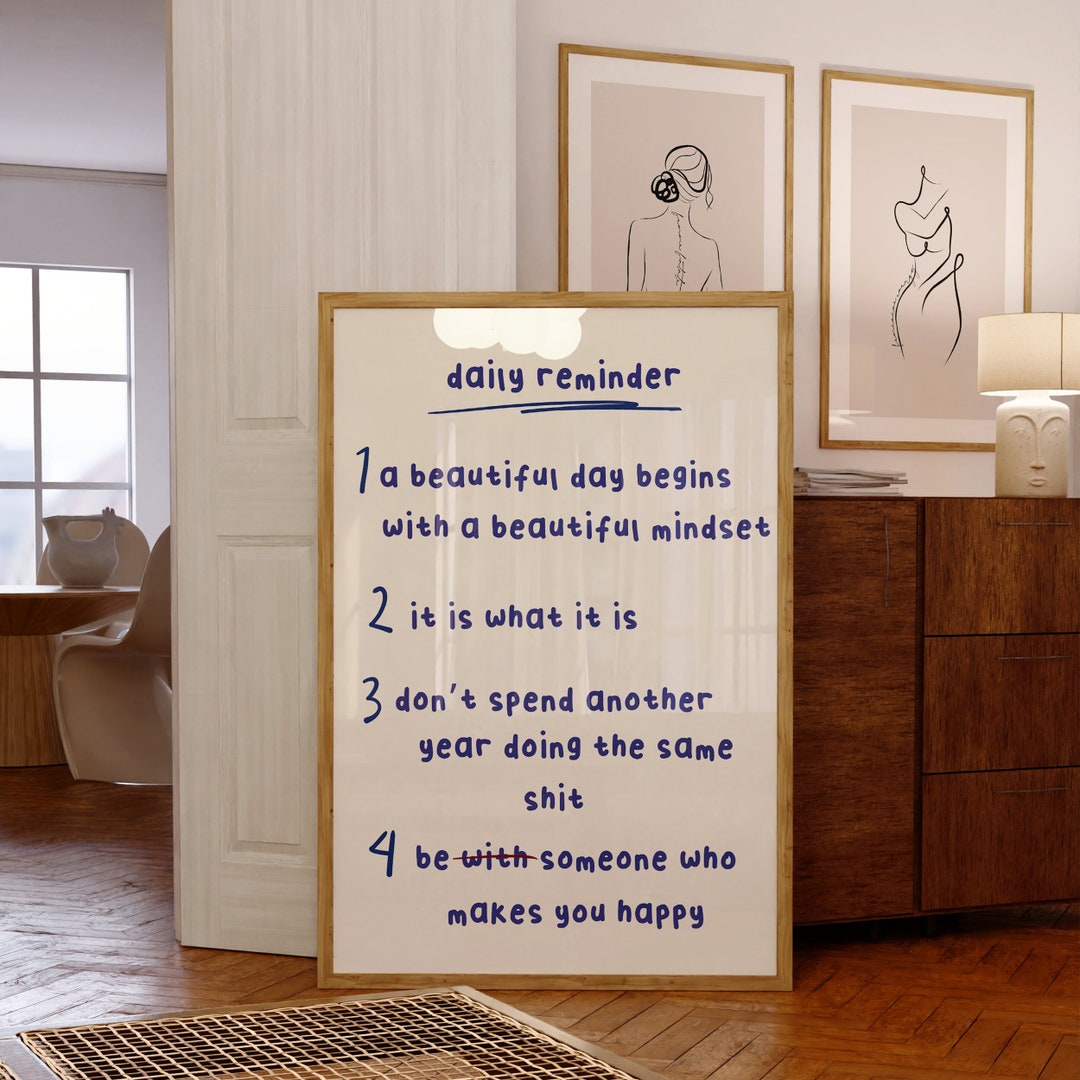 Daily Reminder Positive Quotes Printable Wall Art, Trendy Inspirational ...