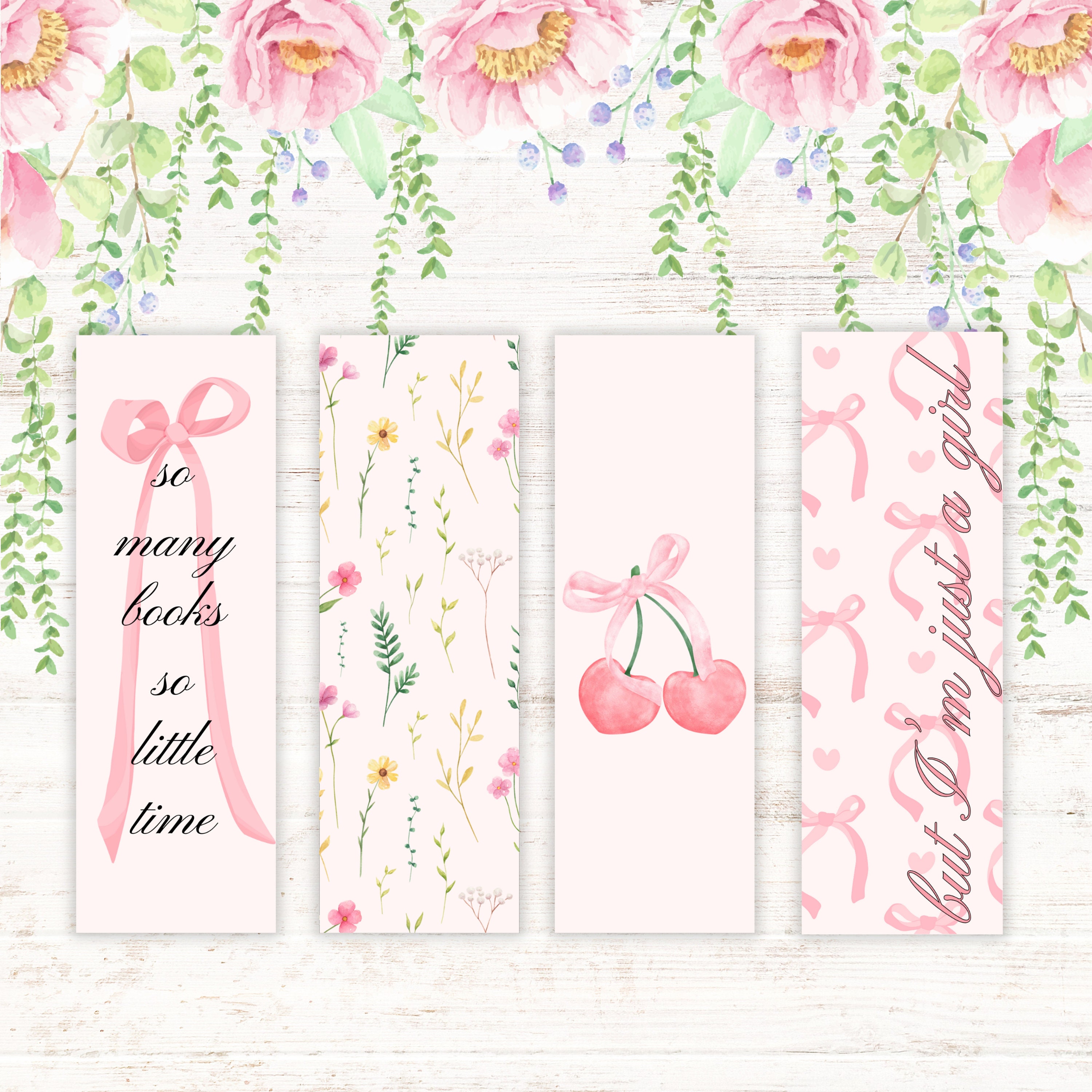 Printable Coquette Bookmarks Set of 8, Balletcore Aesthetic Digital ...