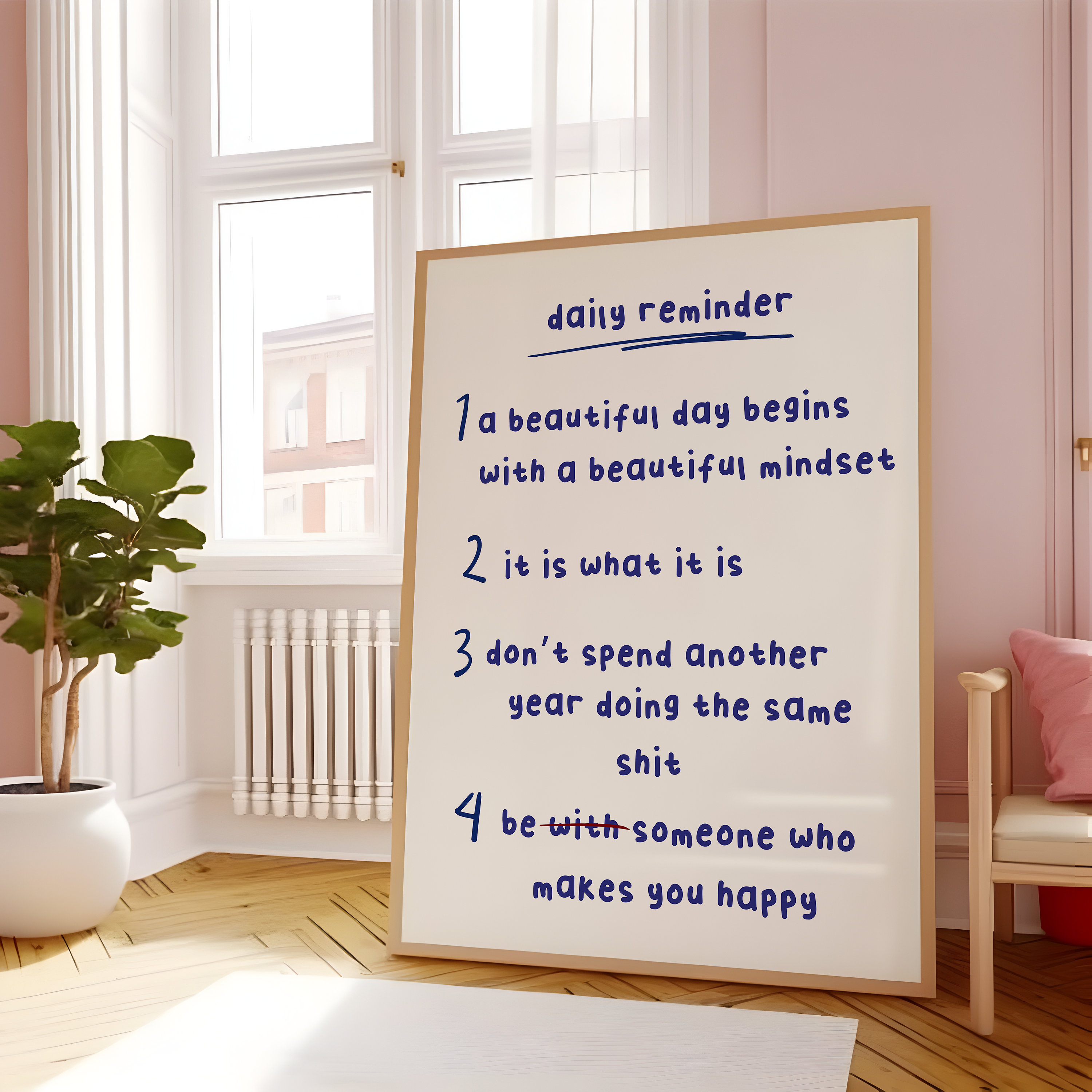 Daily Reminder Positive Quotes Printable Wall Art, Trendy Inspirational ...