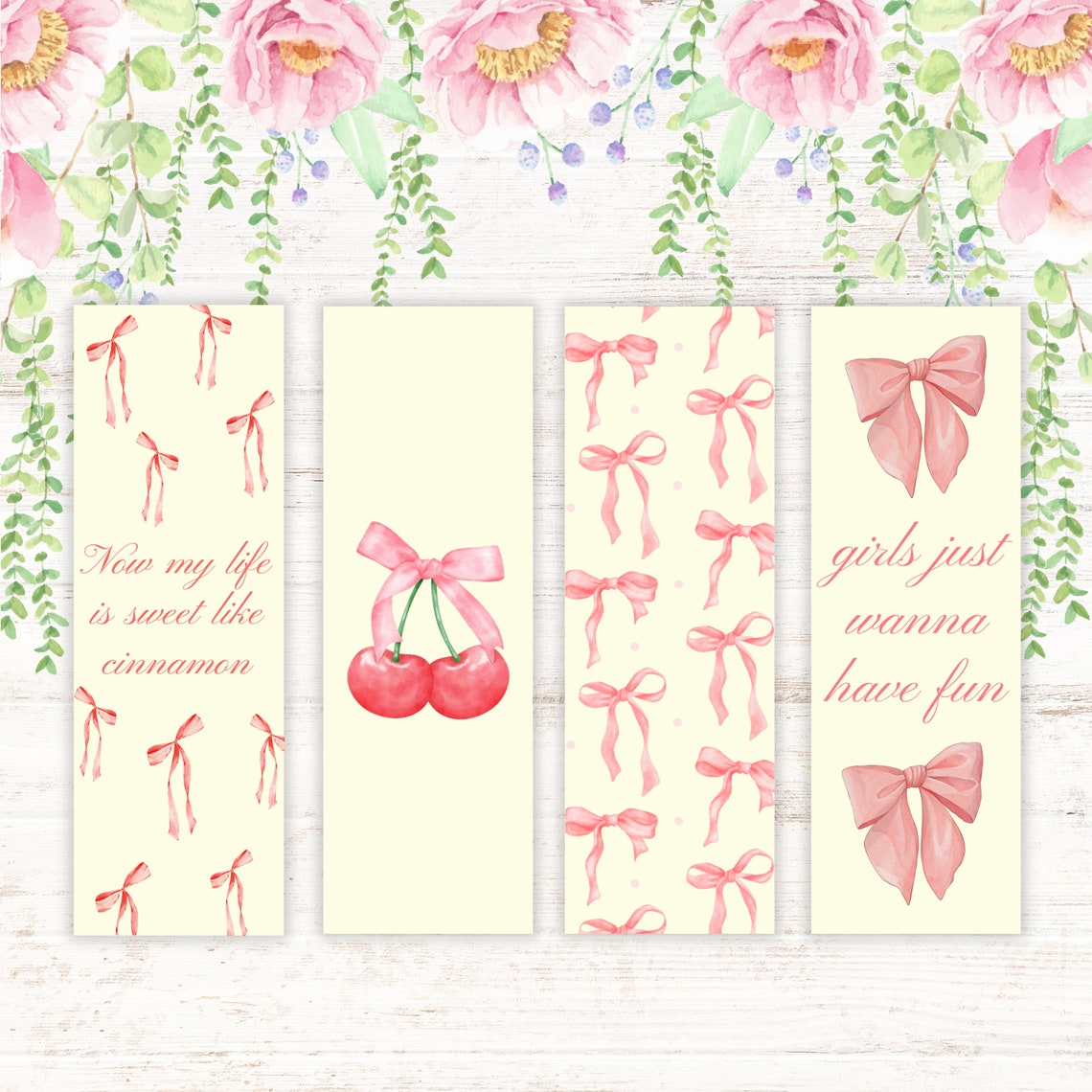 Printable Coquette Bookmarks Set of 8, Balletcore Aesthetic Digital ...