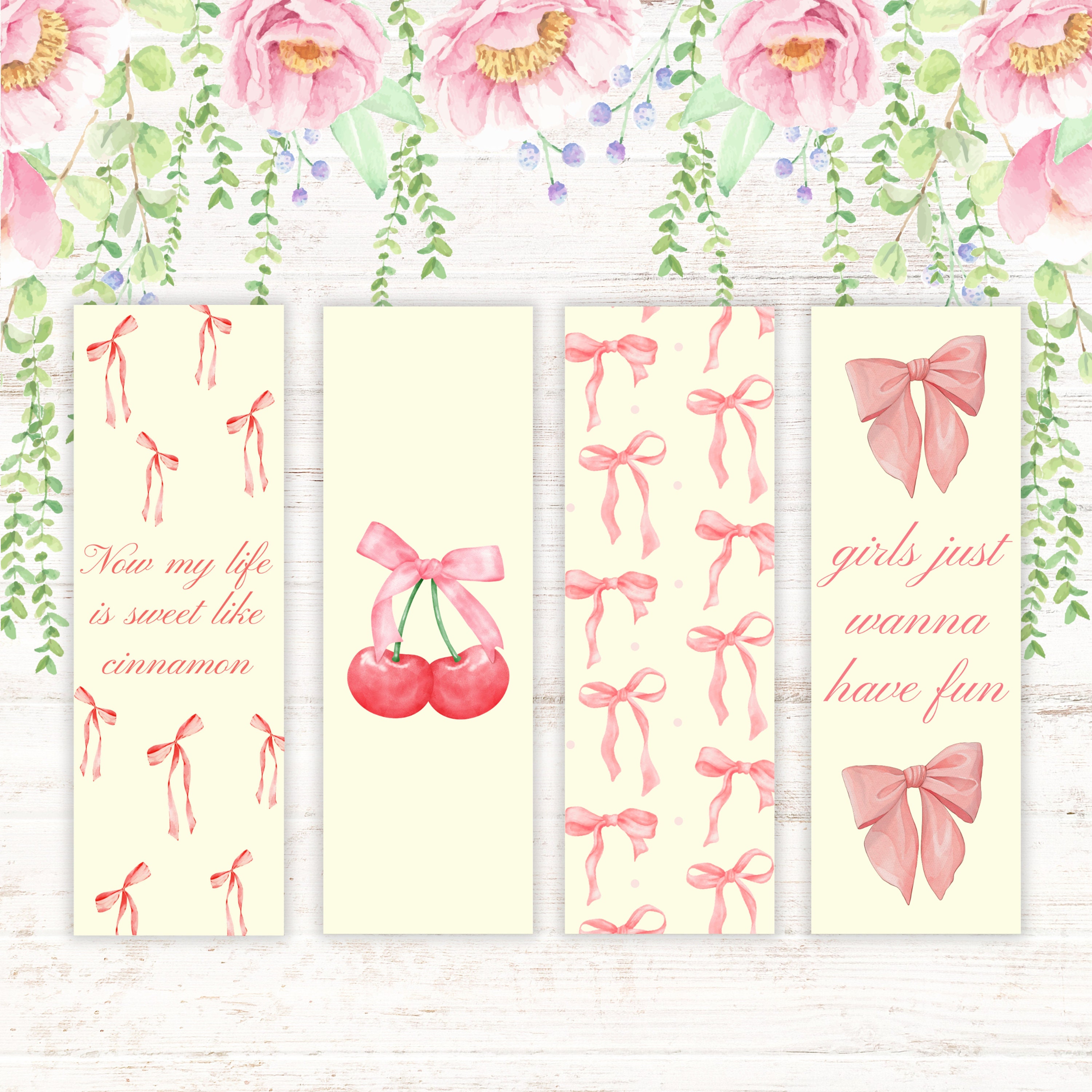 Printable Coquette Bookmarks Set of 8, Balletcore Aesthetic Digital ...